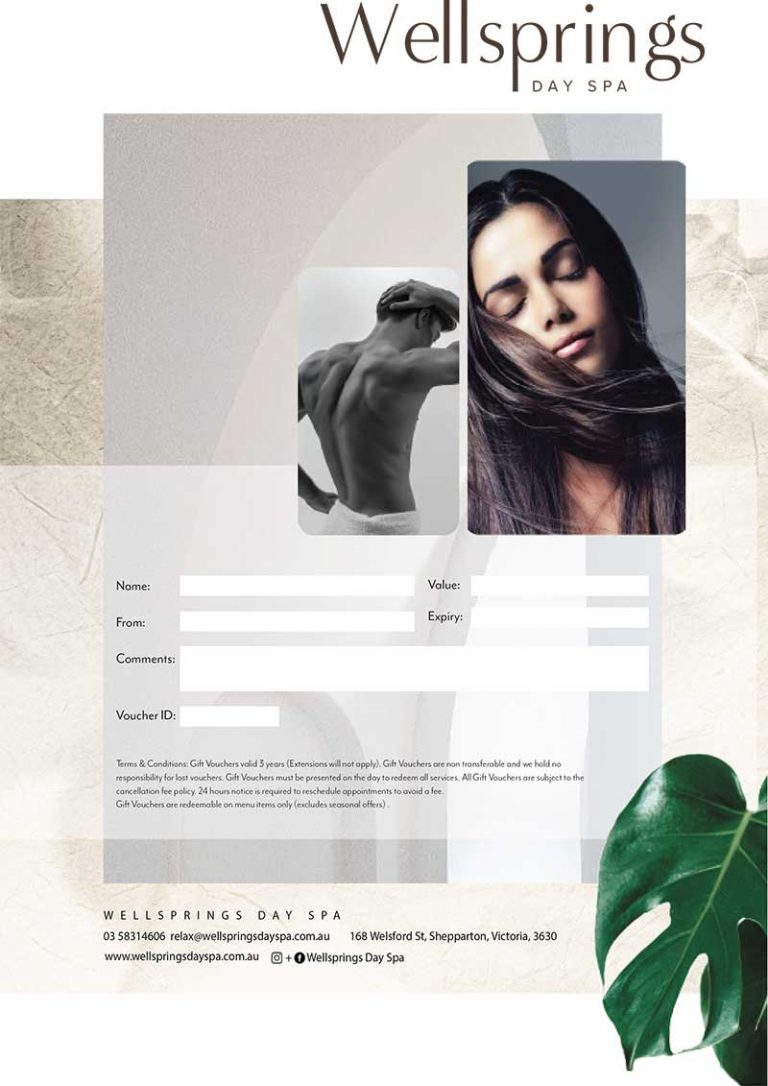 Wellsprings Email Voucher - Wellsprings Day Spa